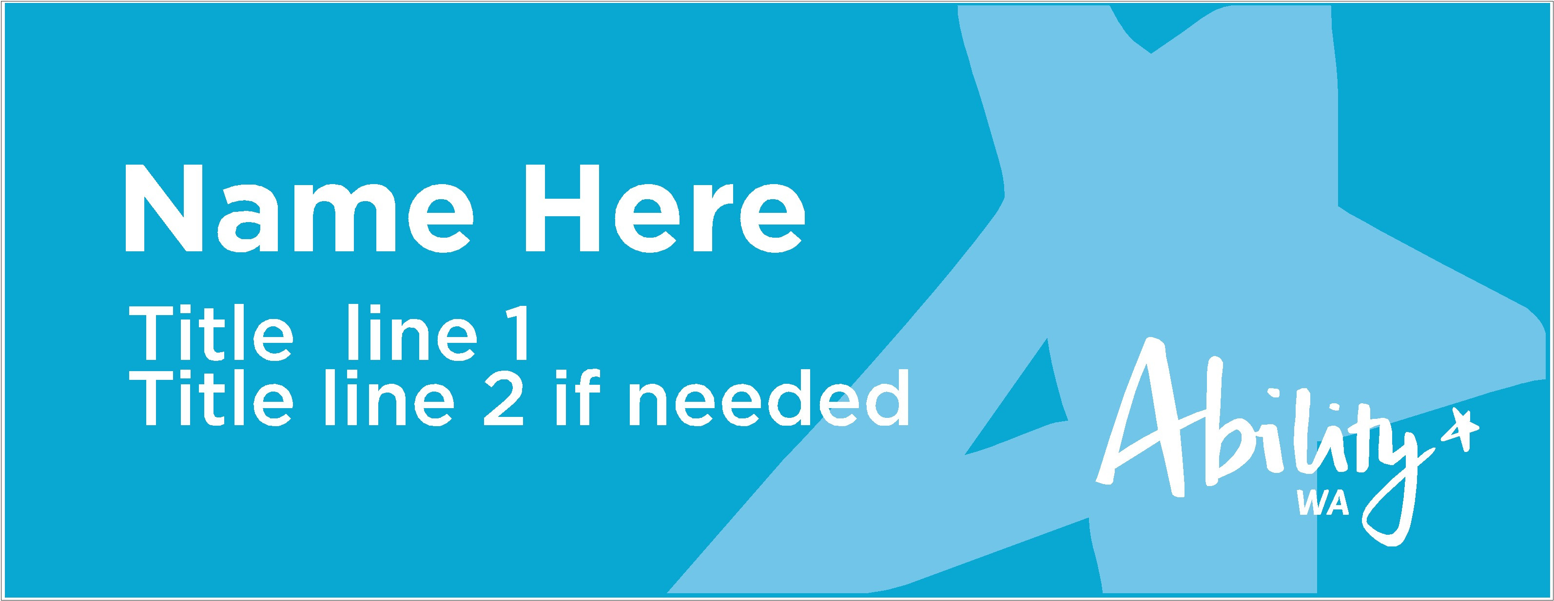 Ability WA name badge 80x30mm with doming and magnet fitting