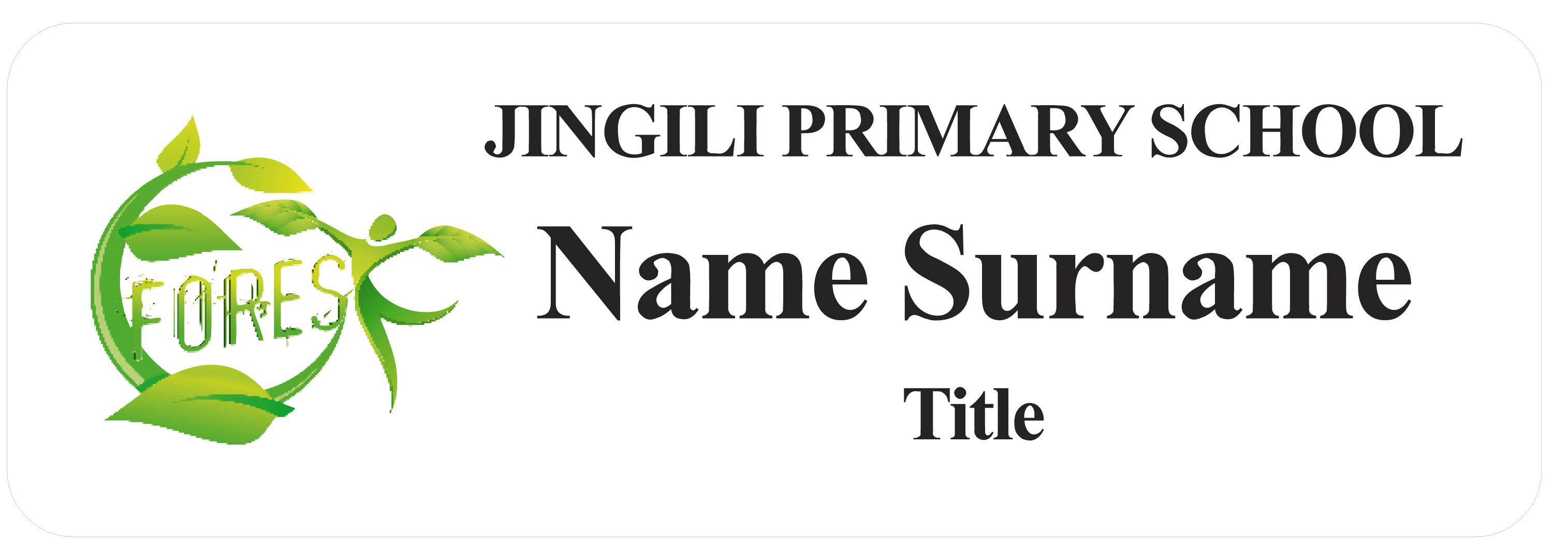 JPS FOREST Badge - 75x25mm, white, no doming and magnet fitting