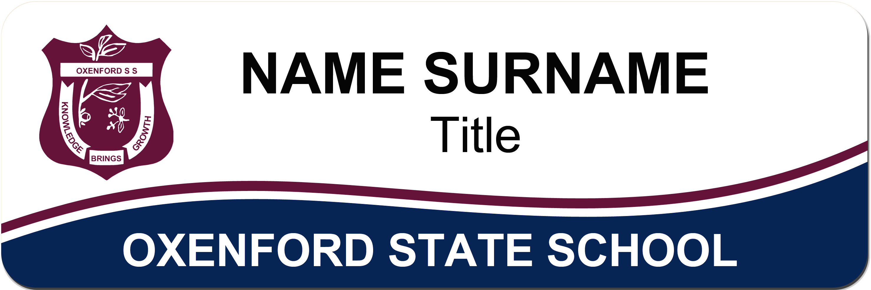 OSS badge - 75x25mm, doming and magnet fitting