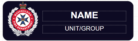 RFS badge 1 with acrylic doming and POSTAGE