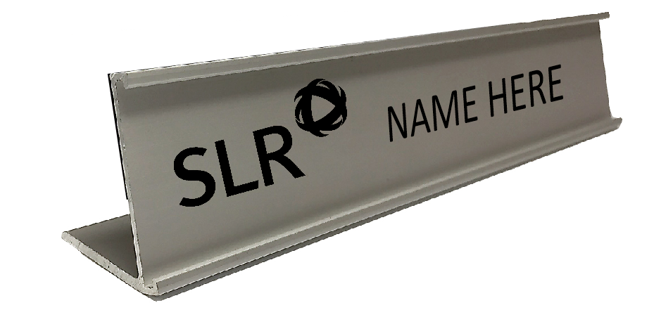 SLR Anodized Aluminium 220 x38mm "L" Shape Desk Bar NAME SLIDE ONLY